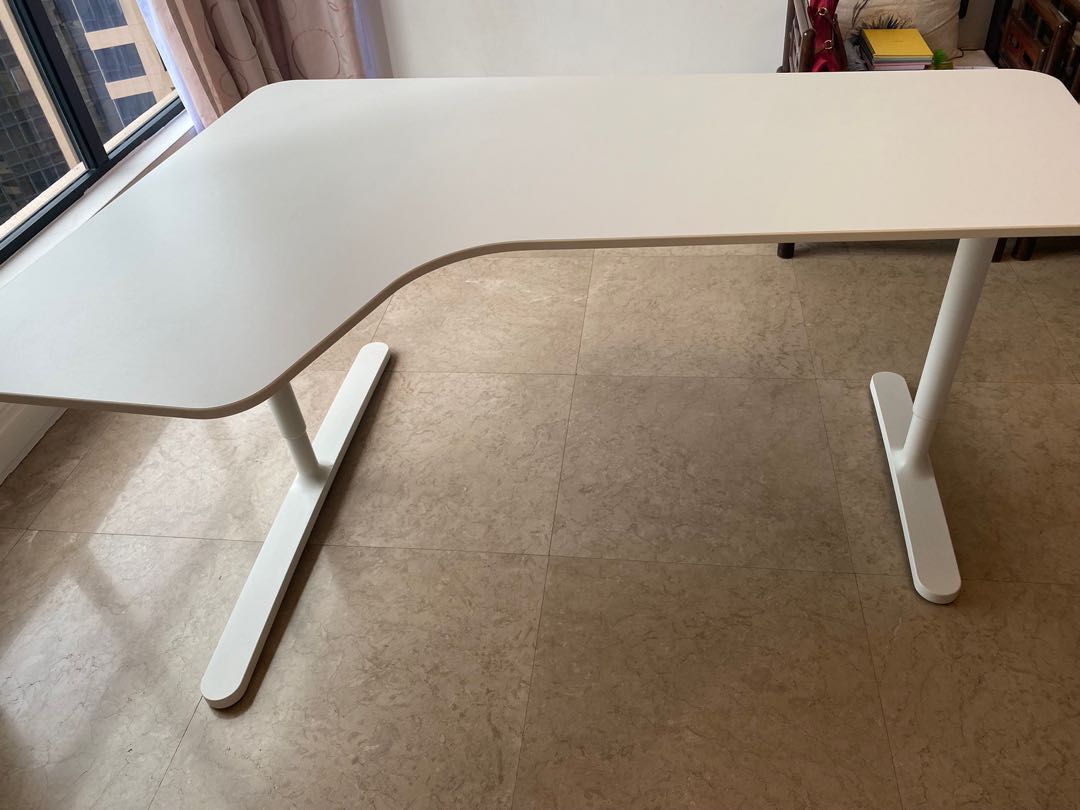 Ikea computer table corner left, Furniture & Home Living, Furniture ...