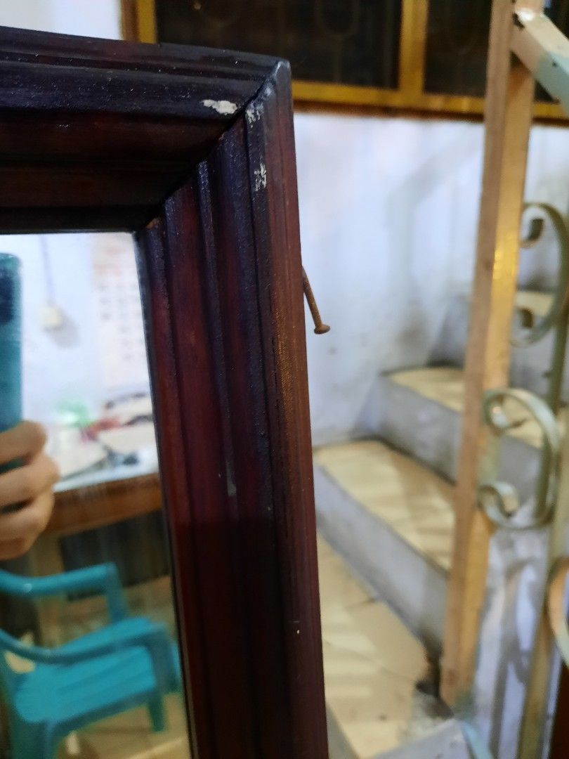 Kaca kuno List Kayu jati, Perabotan Rumah di Carousell