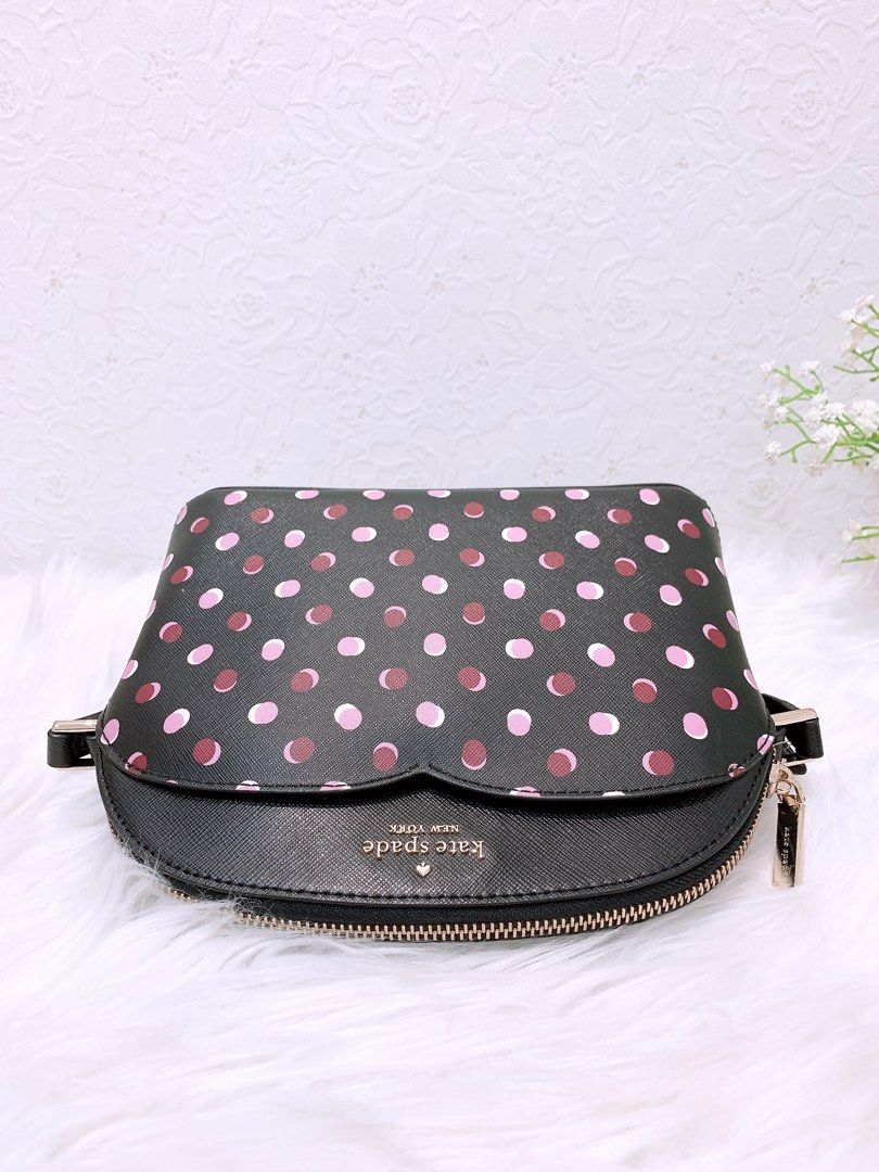 Kate Spade Payton Fiesta Dot Dome Crossbody Black Multi, Luxury, Bags ...