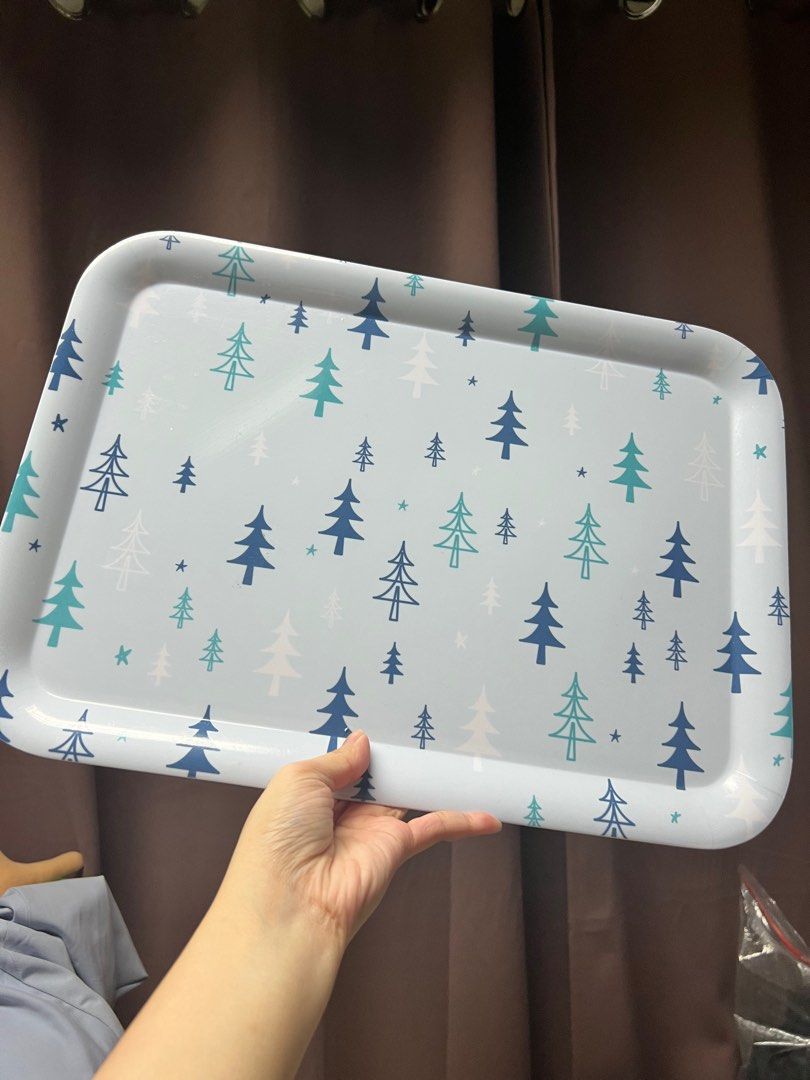 Kitchen Christmas baby blue Serving Food Tray (Daiso Japan), Furniture ...