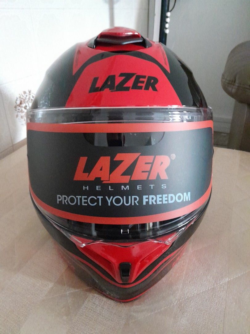 LAZER Gloss Red Modular MH6 Helmet, Motorcycles, Motorcycle Apparel on ...