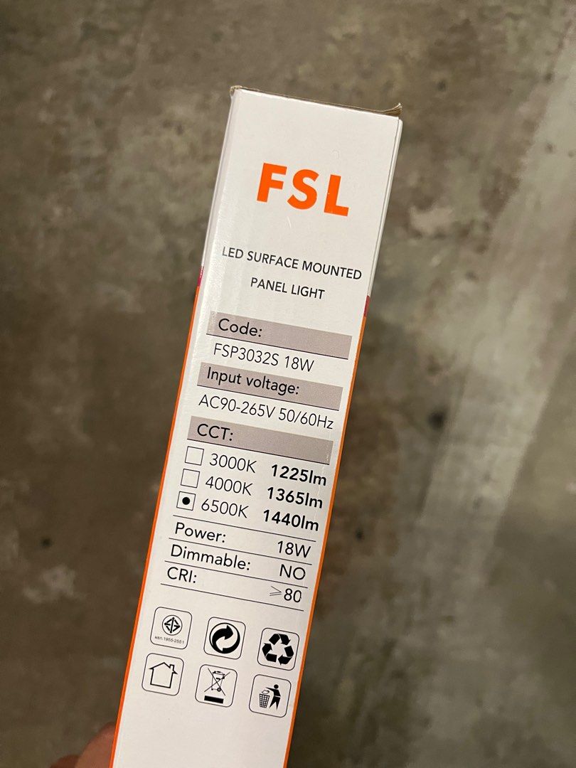 HomePro FSL LED Panel Light (Ceiling / Wall) - 18W / 18 watt, Furniture ...