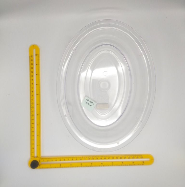 LIFESTYLE Food Oval Clear Plate Cover Splatter Guard Plastic Stackable ...