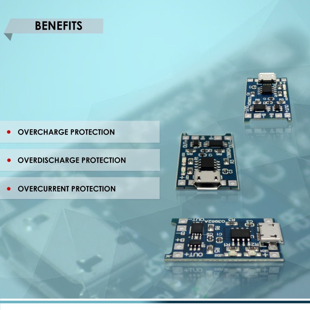 LITIUM BATTERY CHARGING MODULE 03962A 18650 MICRO USB, CHARGING BOARD ...