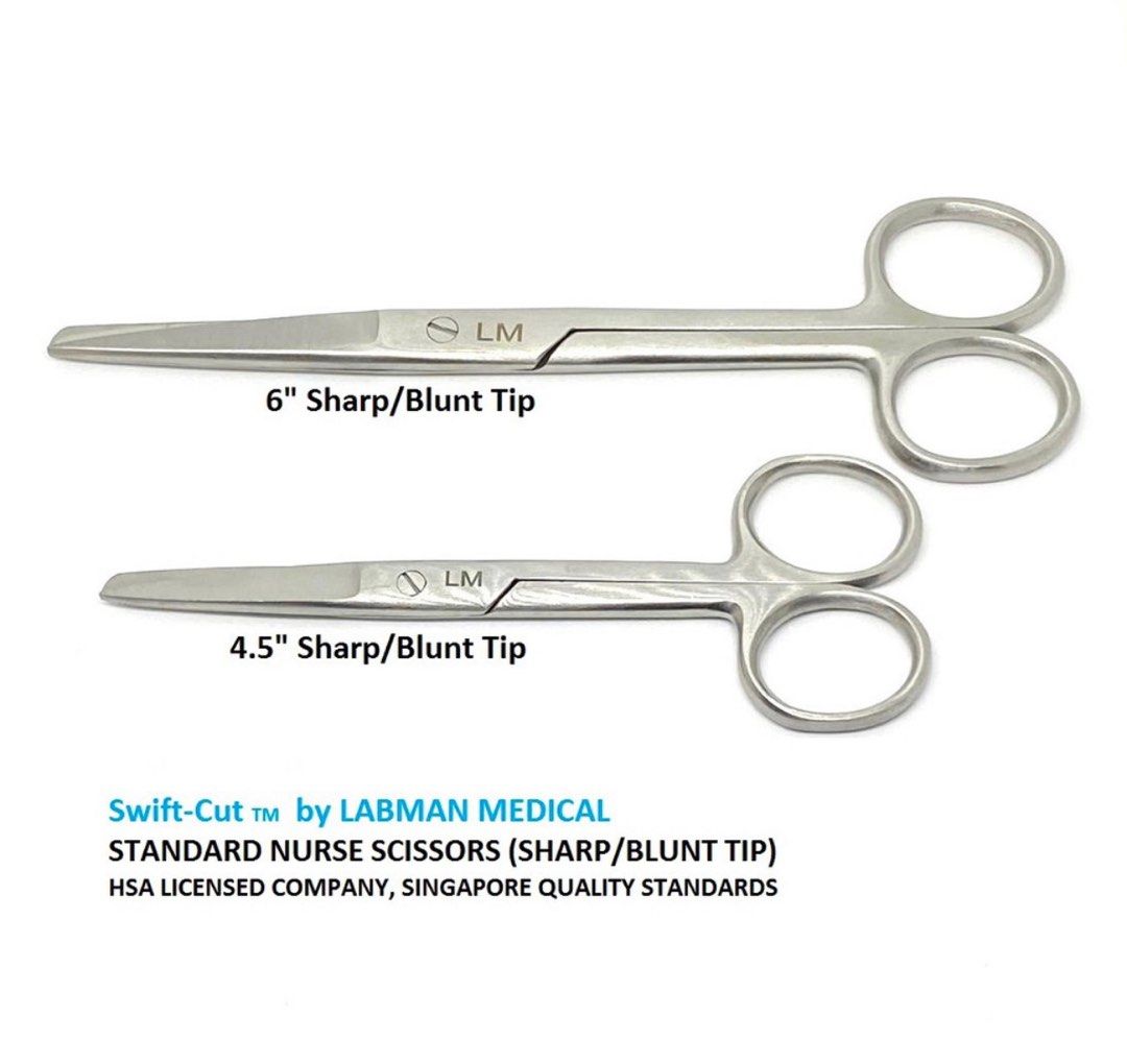 LM 6" inch Sharp Blunt Tip Scissor, Health & Nutrition, Medical ...