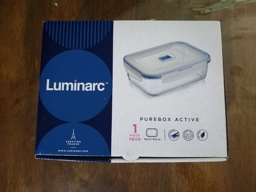 Luminarc Pure Box Active 1.22litre/41.3oz Glass Food Container ...