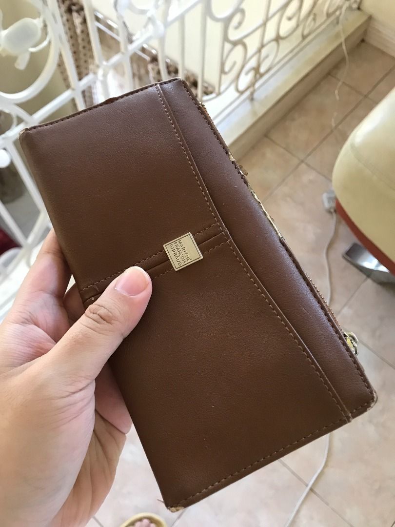 Marithe et Francois Girbaud Leather Brown Long Wallet (Authentic ...