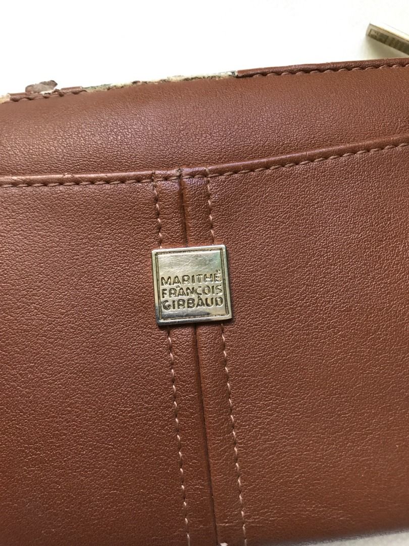 Marithe et Francois Girbaud Leather Brown Long Wallet (Authentic ...