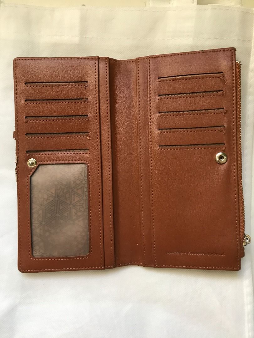 Marithe et Francois Girbaud Leather Brown Long Wallet (Authentic ...