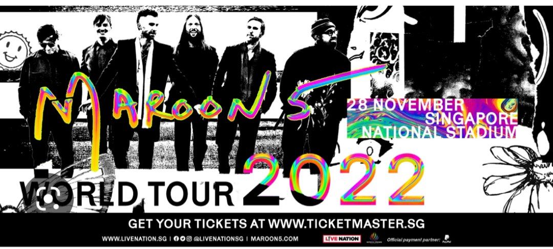 Maroon 5 World Tour Singapore 2022, Tickets & Vouchers, Event Tickets ...
