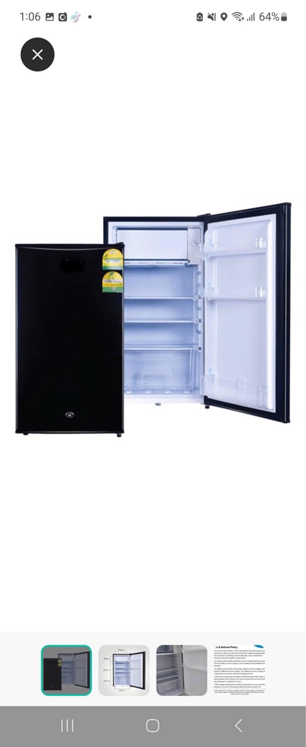 New set 105L bar fridge with lock, TV & Home Appliances, Kitchen ...