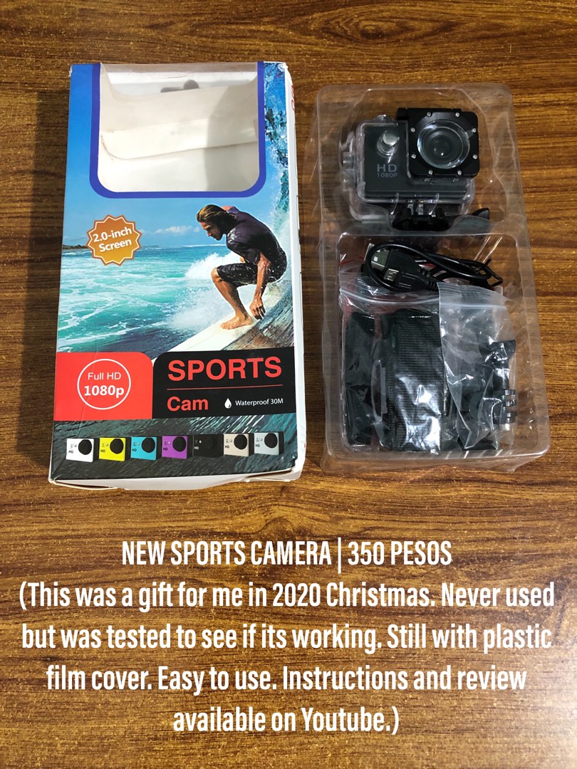 NEW Sports Camera Full HD 1080p, Photography, Cameras on Carousell