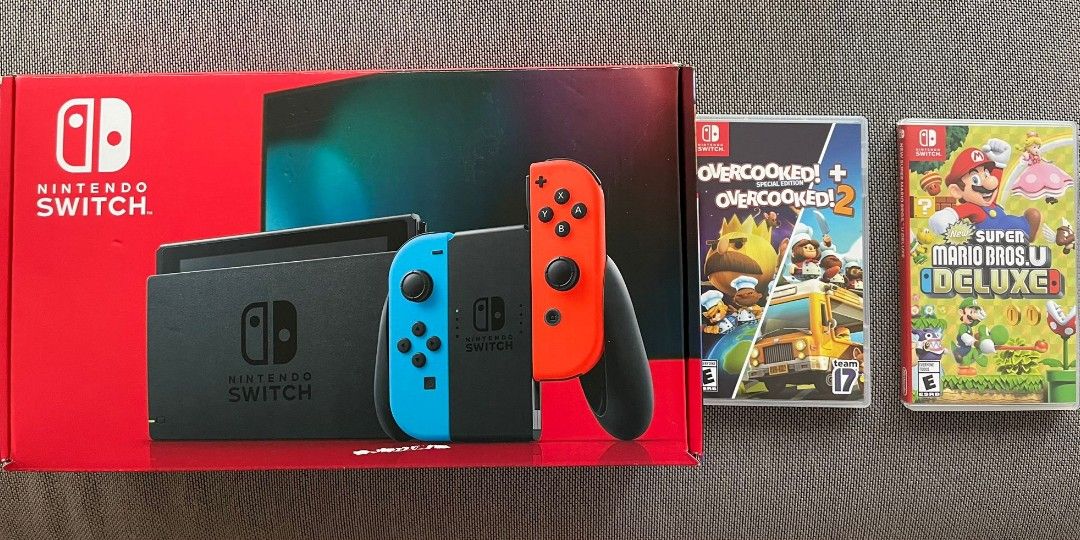 Nintendo Switch Gen 2 Console + Crystal Case + Screen Protector ...