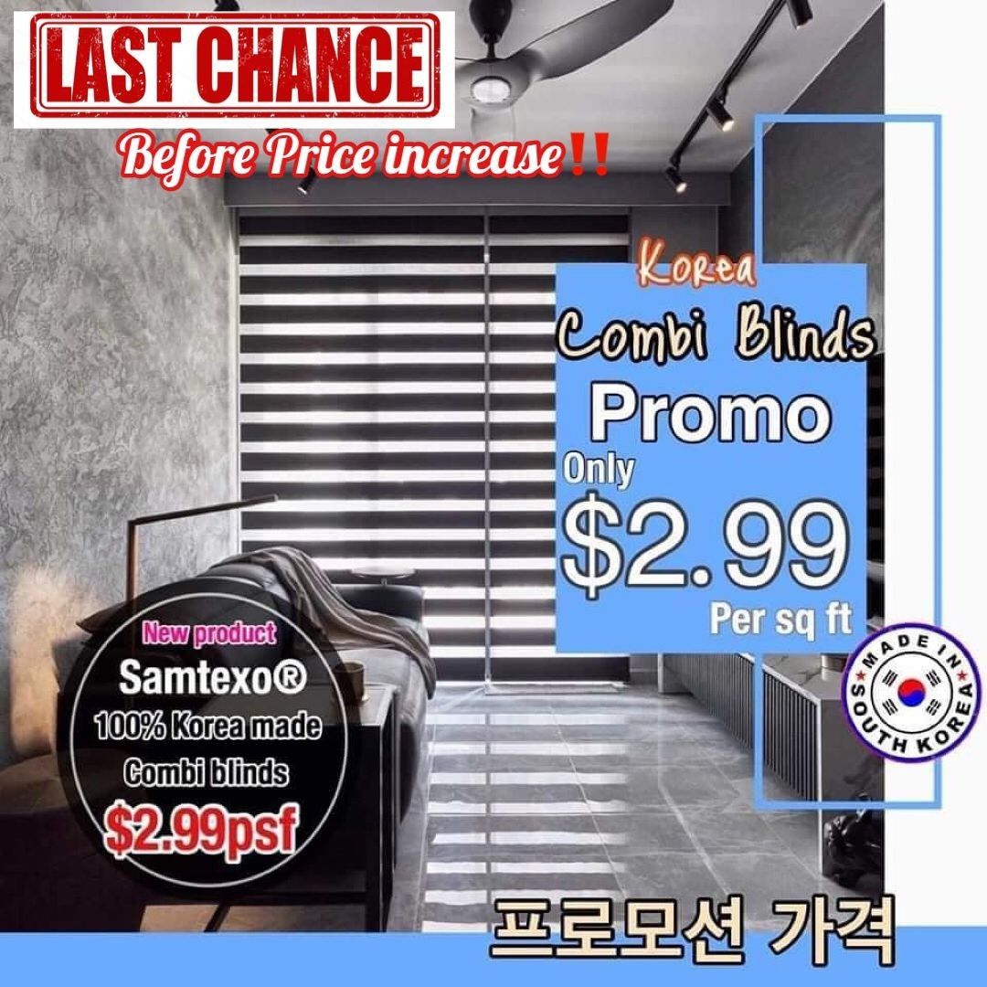 One touch cordless korea blinds, Furniture & Home Living, Home Decor ...