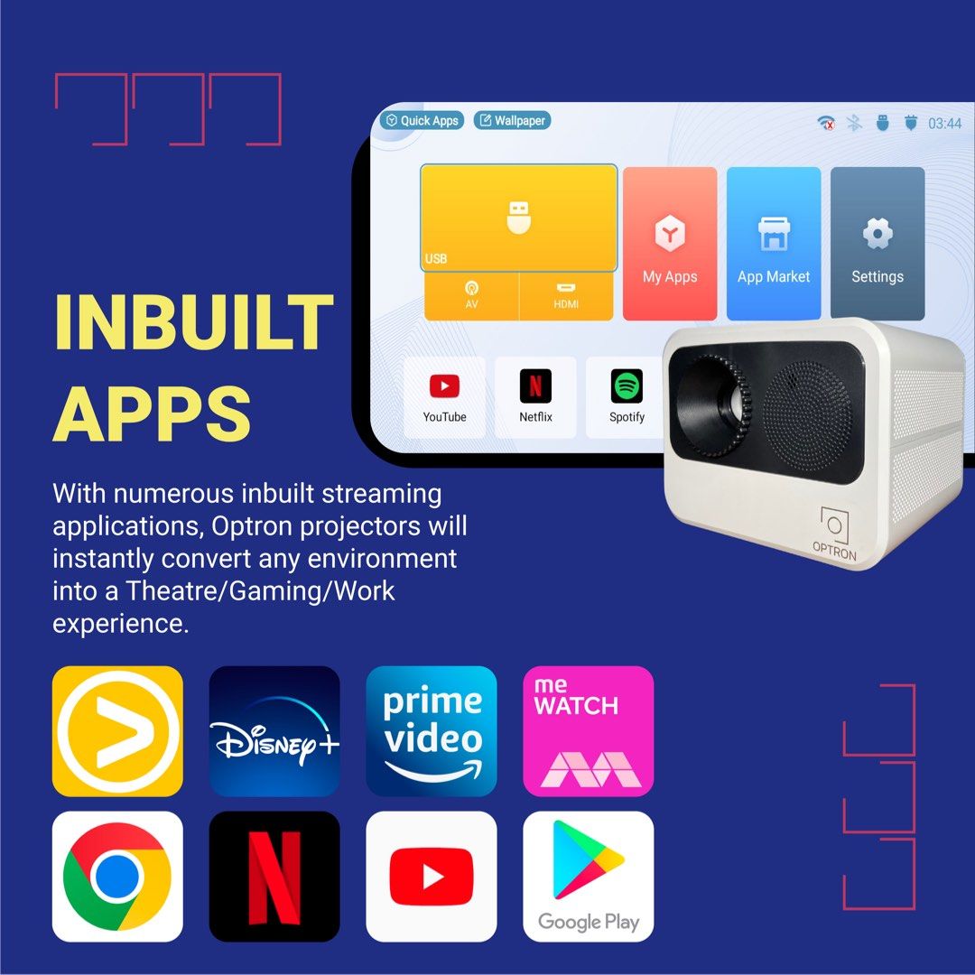 Optron ultra android projector, portable projector, HD projector ...