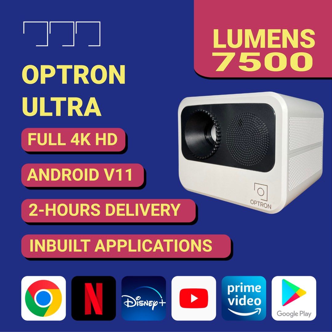 Optron ultra android projector, portable projector, HD projector ...