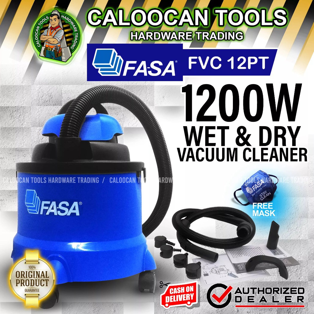 Original FASA Italy 1200W Wet & Dry Vacuum Cleaner (FVC 12PT), Commercial & Industrial ...