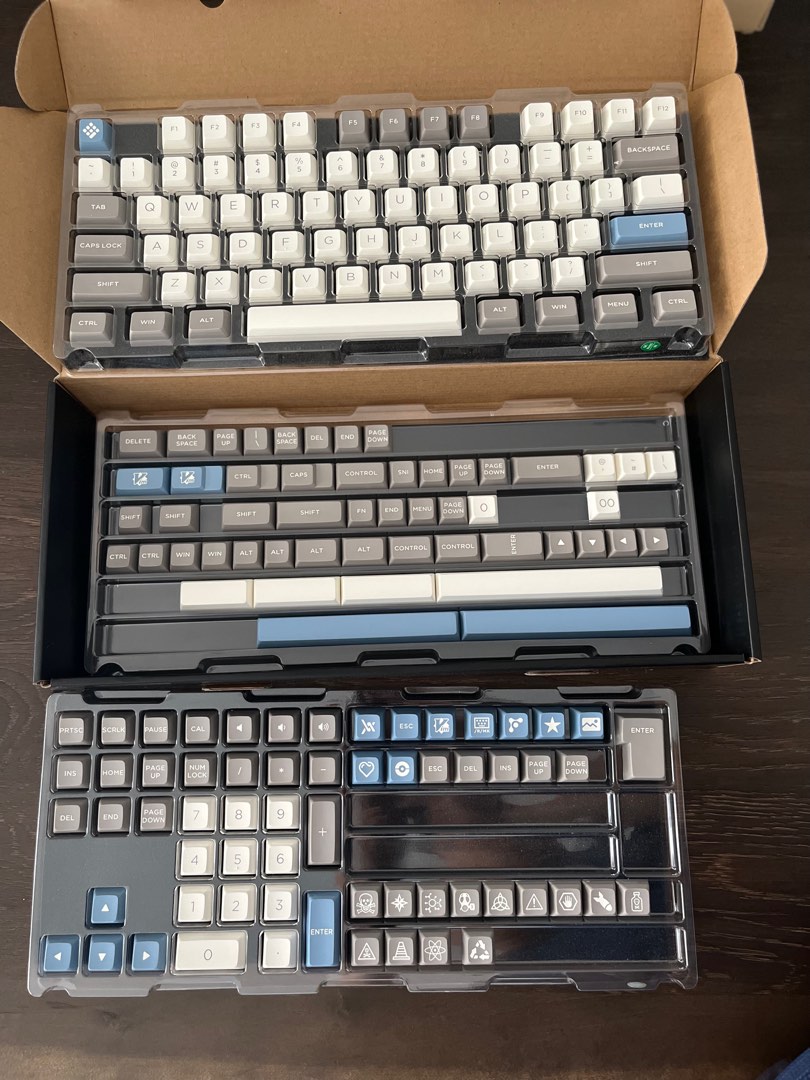 OSA Profile Simple Grey PBT Doubleshot Keycaps Set BNIB, Computers ...