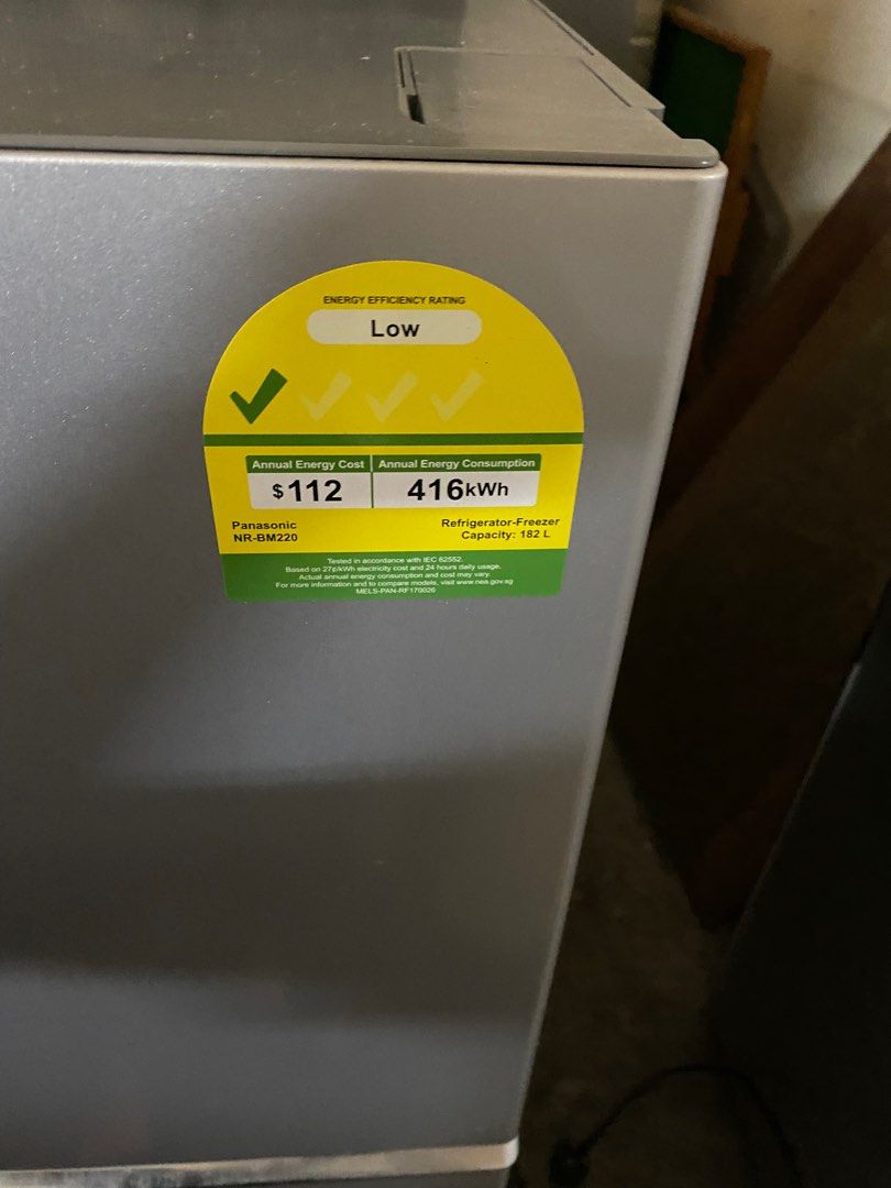 Panasonic 182l 2 door fridge / refrigerator, TV & Home Appliances, Kitchen Appliances ...