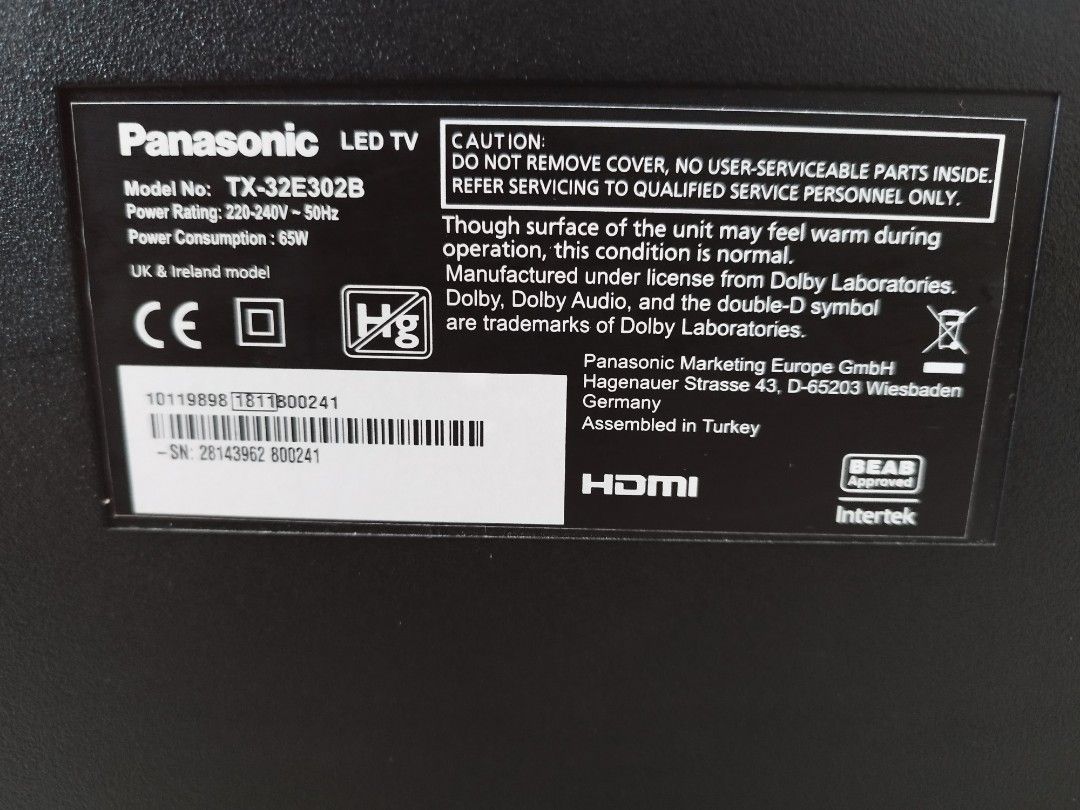 Panasonic 32 inch Led TV, TV & Home Appliances, TV & Entertainment, TV ...