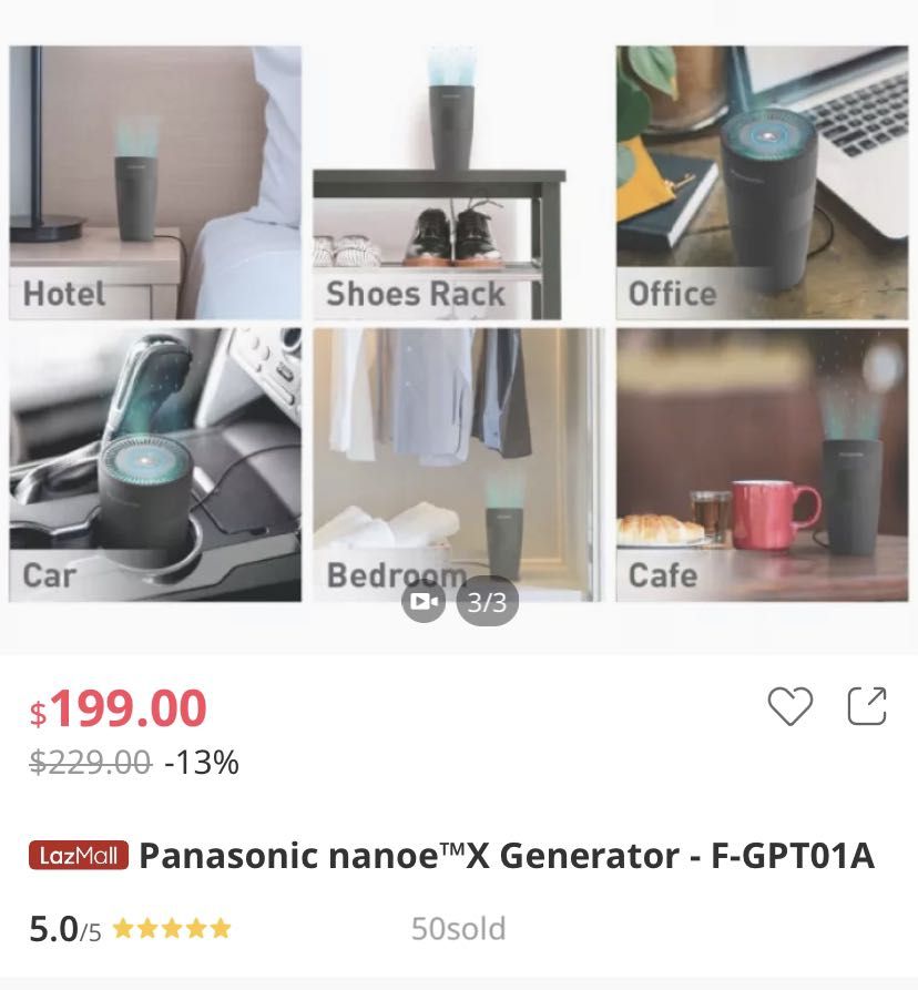 Panasonic nanoe X Generator F-GPT01A Black, TV & Home Appliances, Air ...