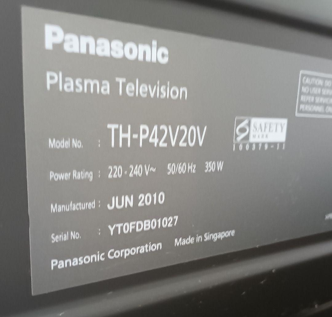 Panasonic Viera 42 inch plasma with free tv cabinet, TV & Home ...