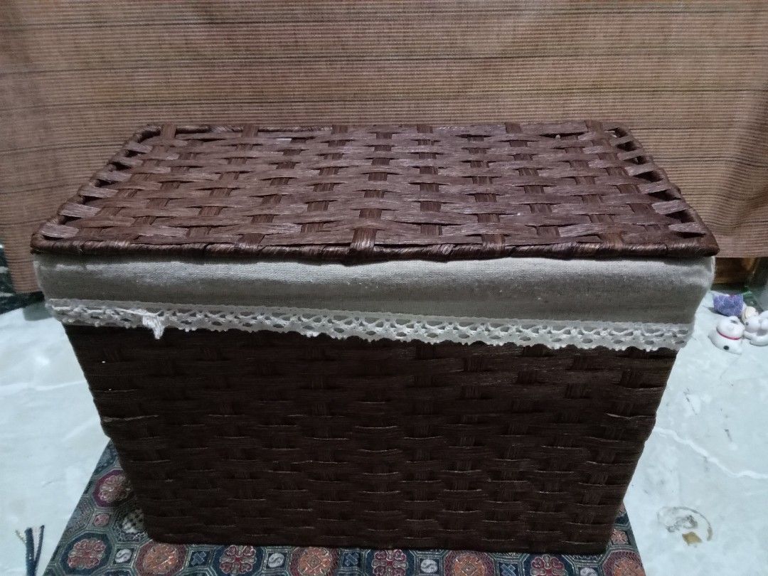 Php200 only, Native Basket with cover, 33cm x 15cm x 25cm, Furniture ...