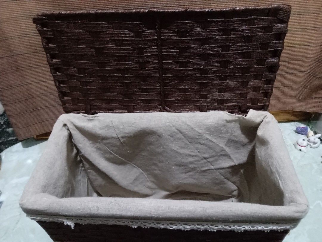 Php200 only, Native Basket with cover, 33cm x 15cm x 25cm, Furniture ...