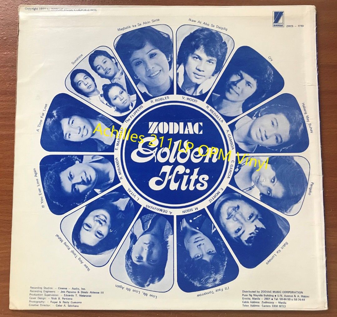 Plaka Lp Opm Vinyl Zodiac Golden Hits Various Artists 1977 Record Rare
