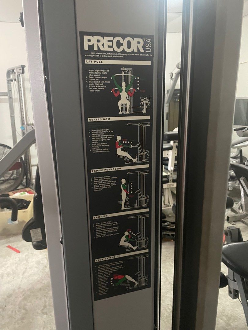 Precor S3.45 multi station gym strengt chest back row shoulder ab multi ...