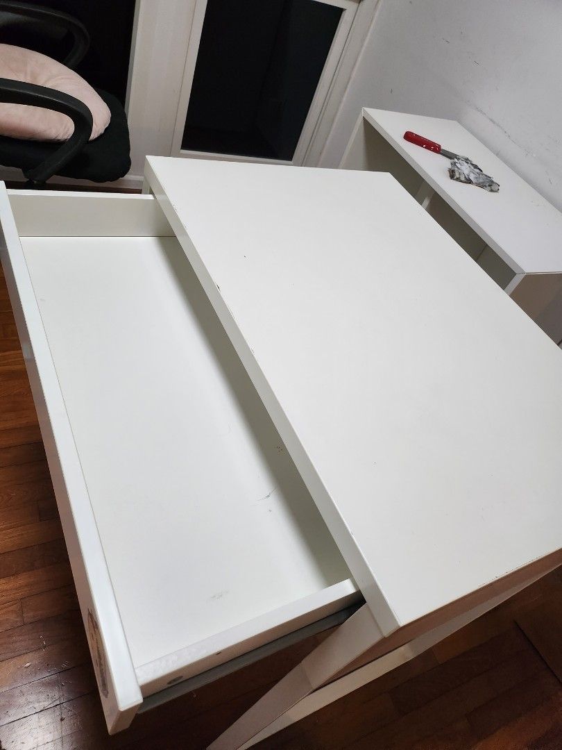 Preloved IKEA micke desk, Furniture & Home Living, Furniture, Tables ...