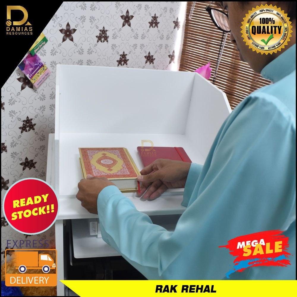 Rak Kabinet Kayu Simpan Susun Rehal Beroda, Furniture & Home Living ...