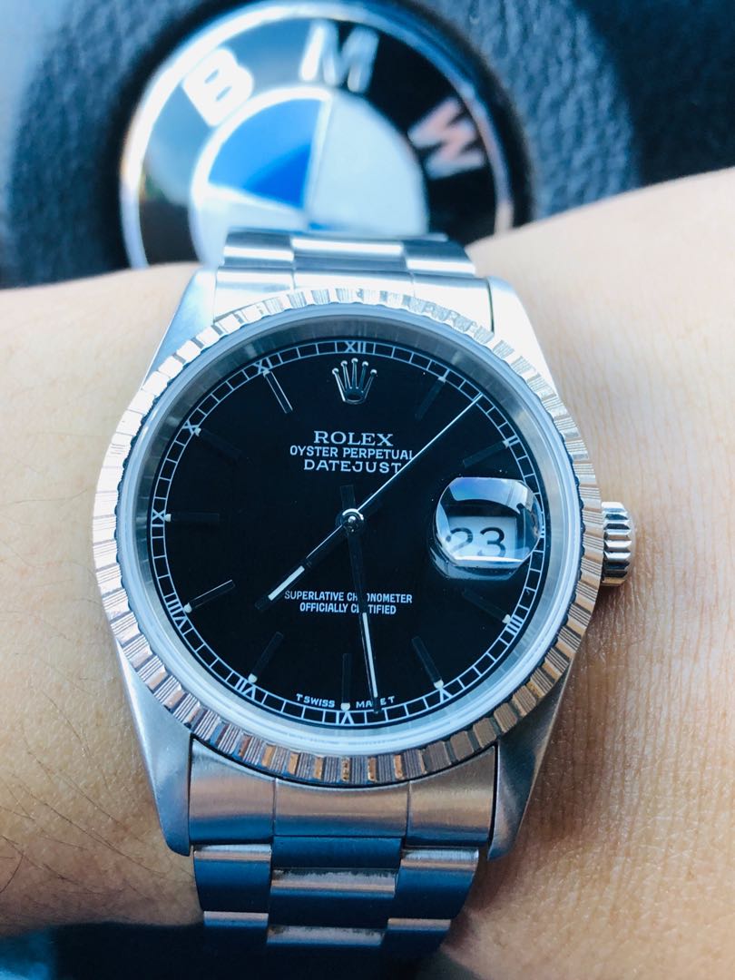 Rolex Datejust 36mm Engine Turned Bezel, Luxury, Watches on Carousell