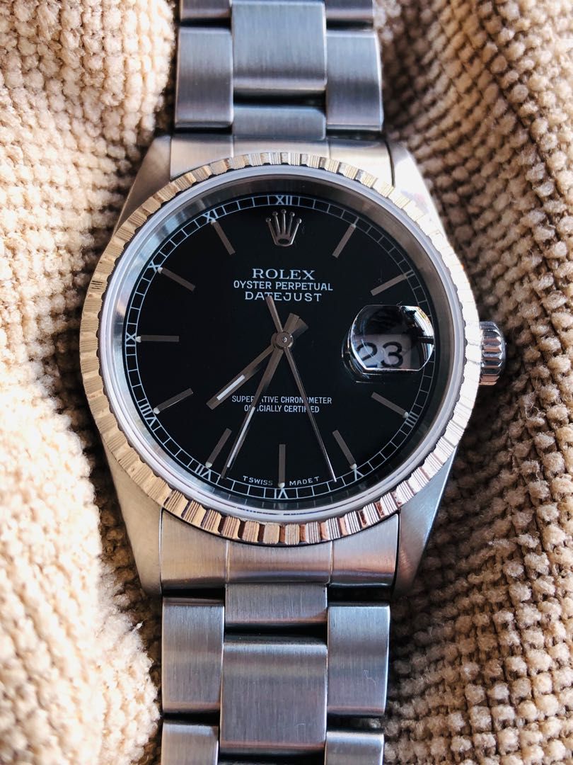 Rolex Datejust 36mm Engine Turned Bezel, Luxury, Watches on Carousell