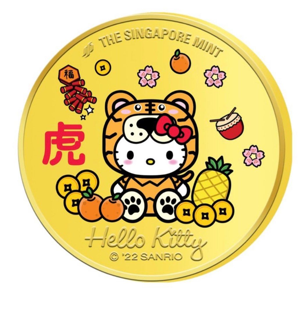 Sanrio Hello Kitty Zodiac Tiger 24K Gold-Plated Medallion Festive Pack ...