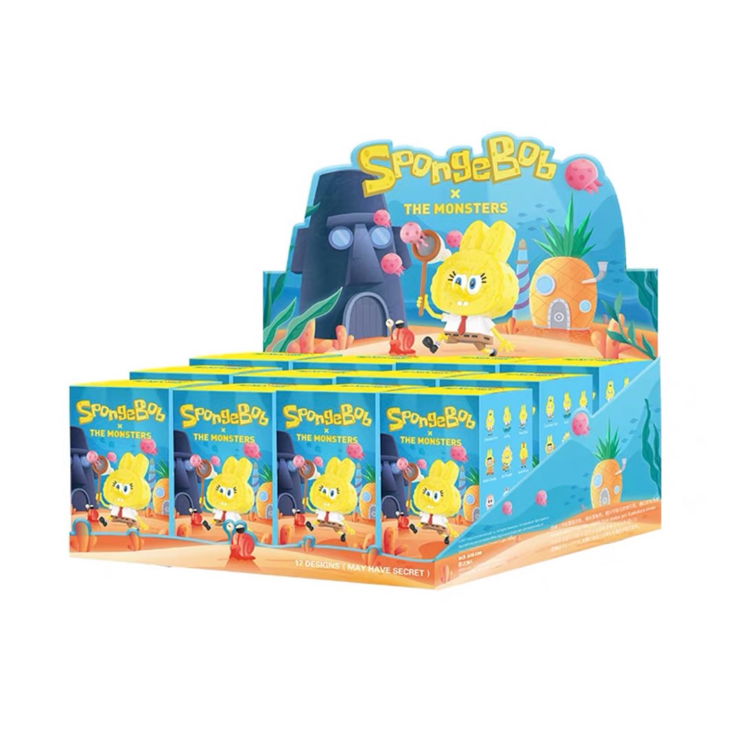 [Sealed Full Set of 12] POPMART Labubu Spongebob X The Monster, Hobbies ...