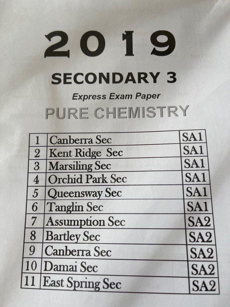 Sec3 Pure Chemistry Practice Papers, Hobbies & Toys, Books & Magazines ...