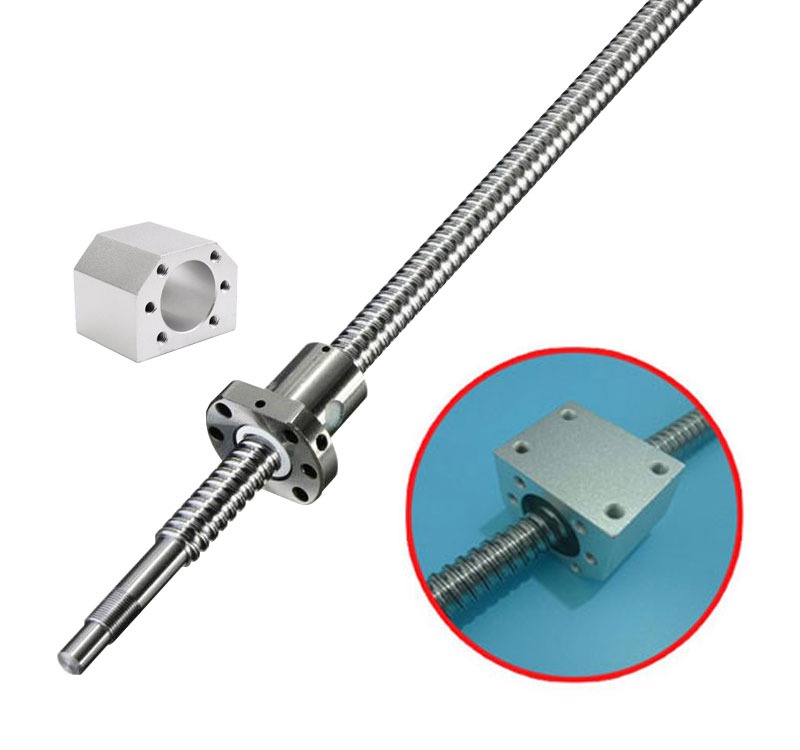 SFU1605 Ball Screw with Ball Nut + Ball Nut Housing Bracket Mount ...