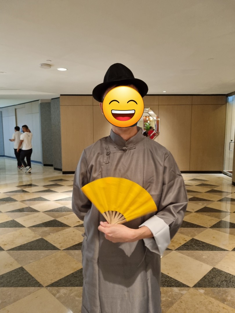 Shangihai tang IP man costume Chinese traditional robe and hat, Men's ...