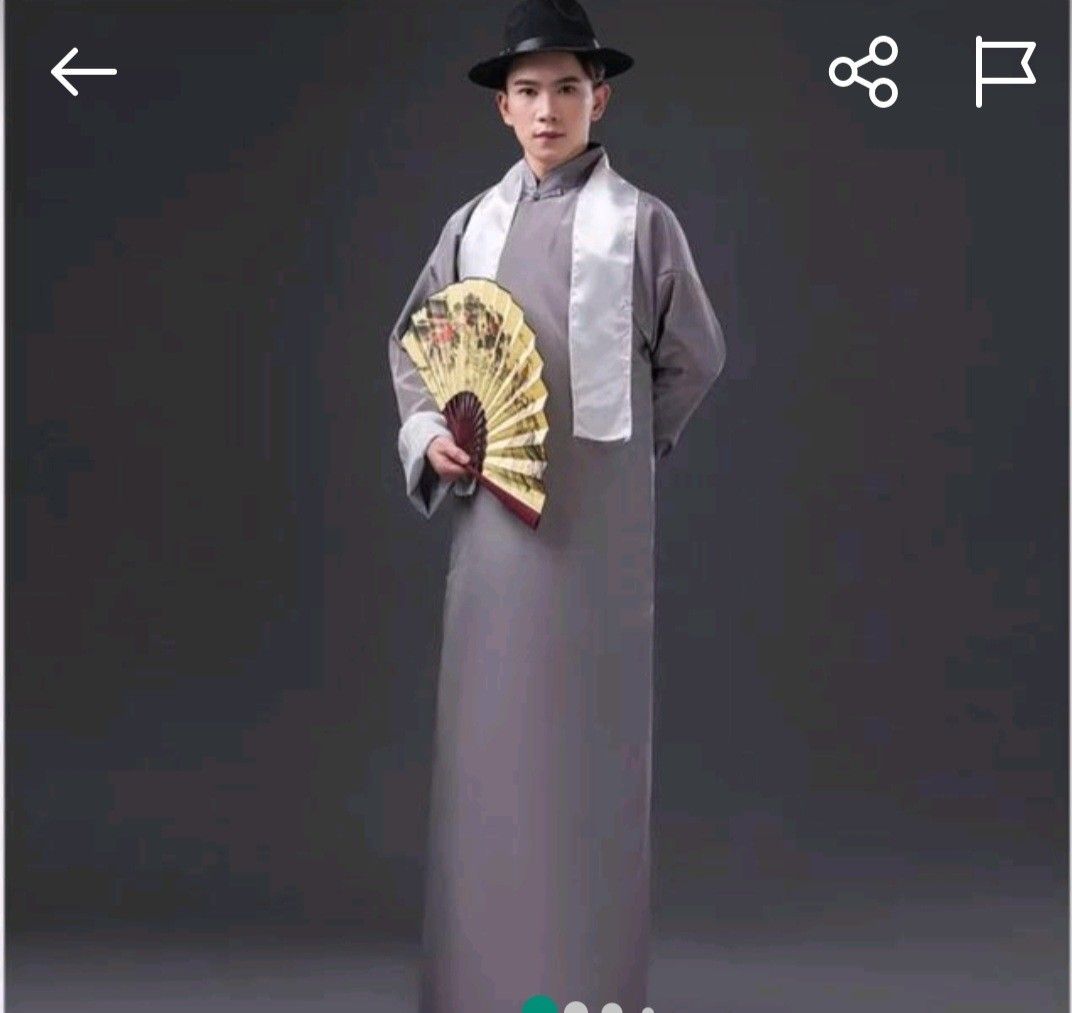 Shangihai tang IP man costume Chinese traditional robe and hat, Men's ...