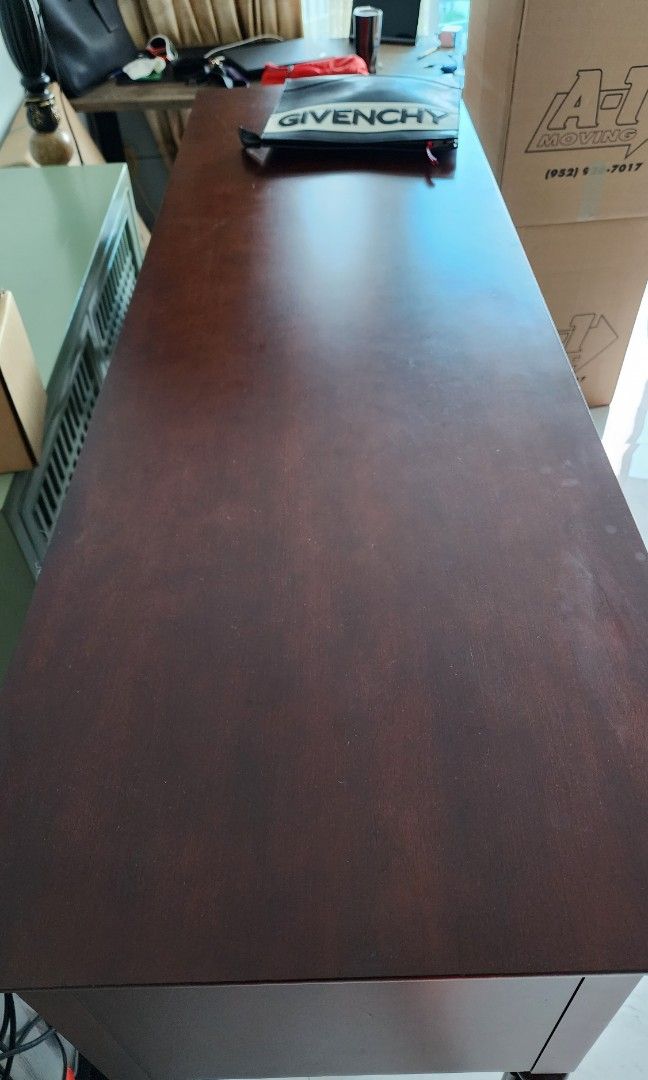 Solid red wood concole cabinet buffet table, Furniture & Home Living ...