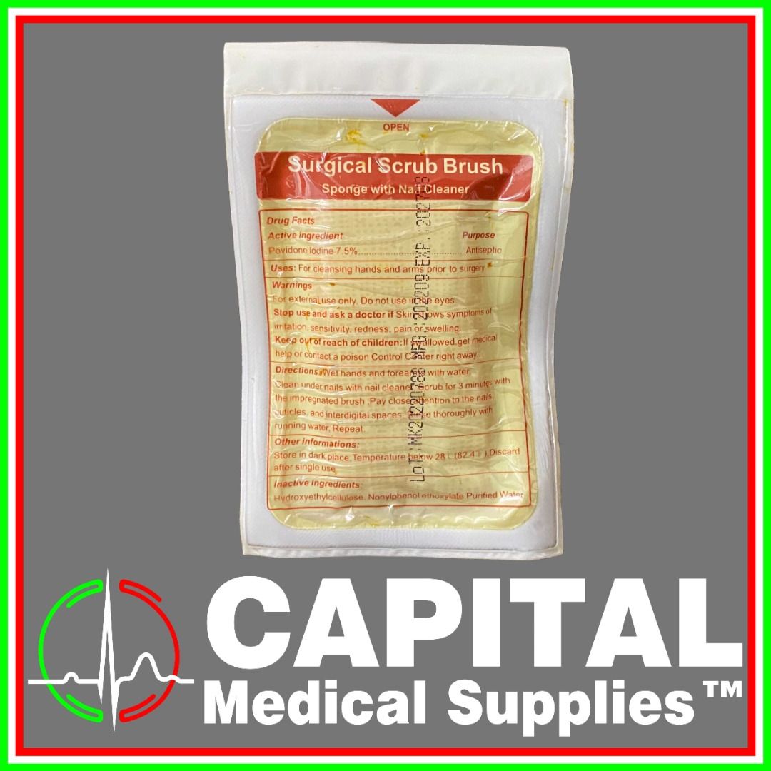 Sterile Surgical Scrub Brush / Sponge Cleaner (with povidone-iodine ...