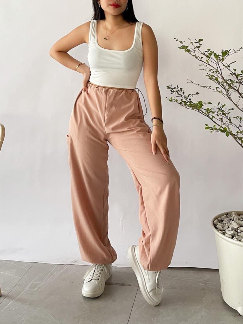 Parachute String Cargo Pants, Women's Fashion, Bottoms, Other Bottoms on Carousell