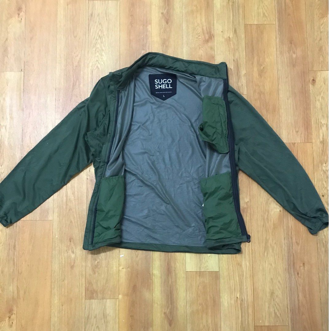 SUGO SHELL DARK GREEN JACKET, Men's Fashion, Coats, Jackets and ...