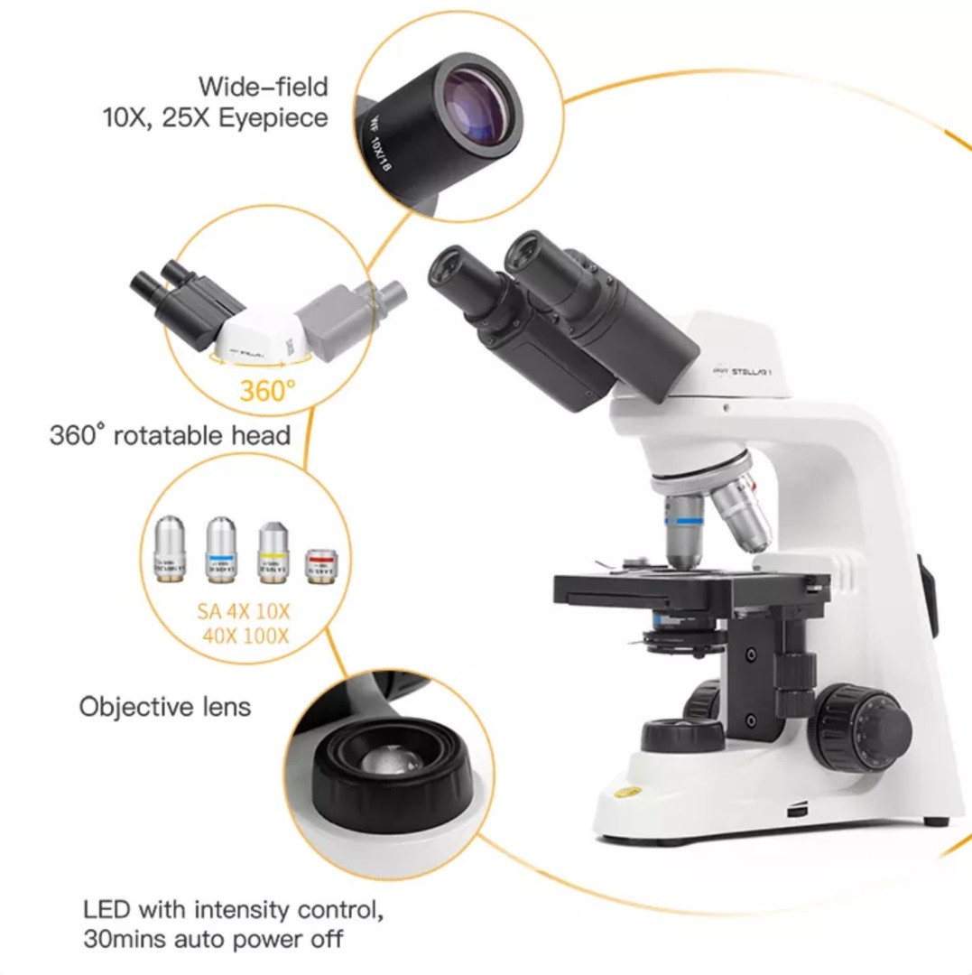 SWIFT Stellar1-B Lab Compound Microscope, 40X-2500X Magnification ...
