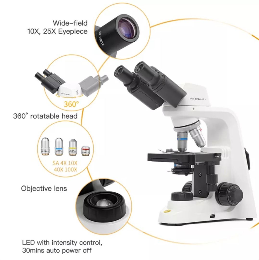 SWIFT Stellar1-B Lab Compound Microscope, 40X-2500X Magnification ...
