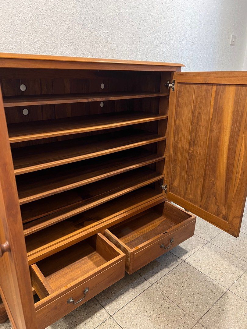 Teak Shoe Cabinet, Furniture & Home Living, Furniture, Shelves ...