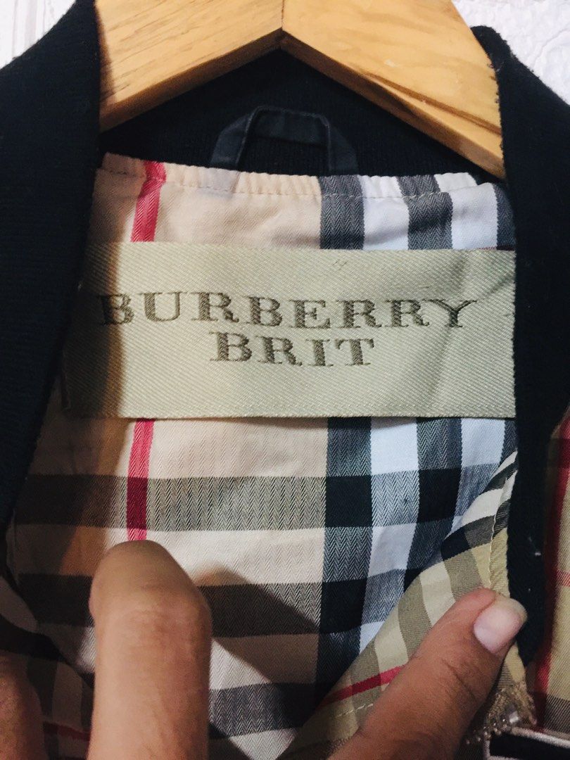 Thomas Burberry Logo brit bomber jacket, Luxury, Apparel on Carousell