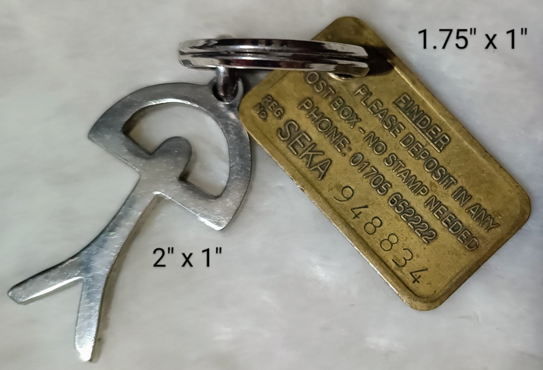 Vintage Brass Sentinel Card Services Key Fob with Metal Keychain Reg ...