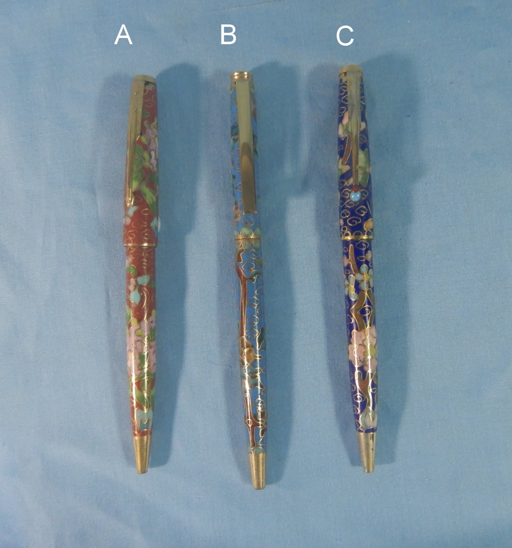 Vintage cloisonne ball pen circa mid to late 20th Century retired ...